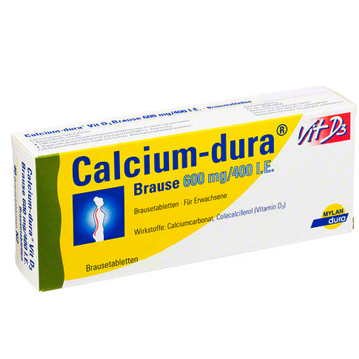 CALCIUM DURA Vit D3 Brause 600 mg/400 I.E. (50St) - Preisapo.de